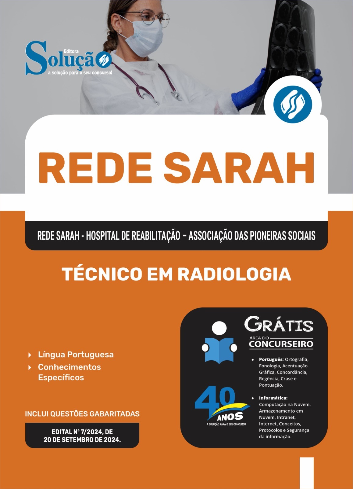 Apostila Rede Sarah 2024 - Técnico em Radiologia cód.: SL-126ST-24-REDE ...
